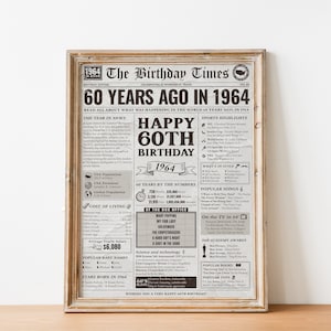 60th Birthday Poster - Etsy