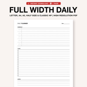 Custom Daily Planner Printable, Work Daily Planner, Productivity ...