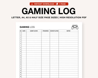 Games to Play Tracker Video Game Journal Gamer Log Board Games Track ...