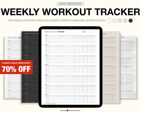 WEEKLY WORKOUT TRACKER Priority Matrix Tasks Digital Templates | Etsy