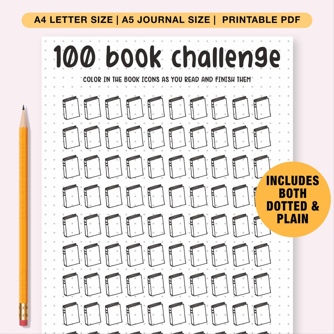 100 Book Challenge, Reading Tracker, Reading Challenge, 100 Book ...