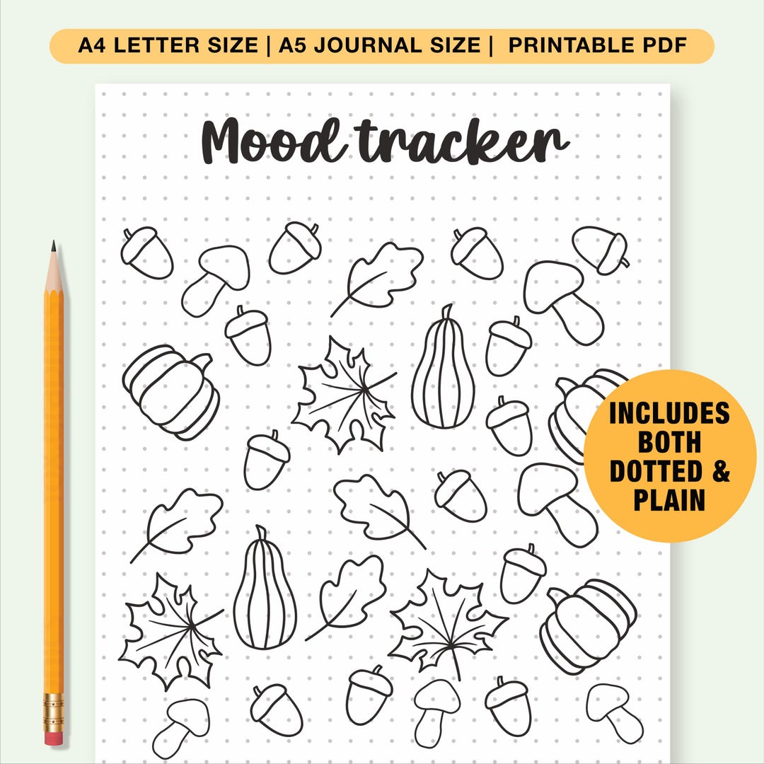 Leaves Mood Tracker PRINTABLE Journal Page Planner Page Feelings ...