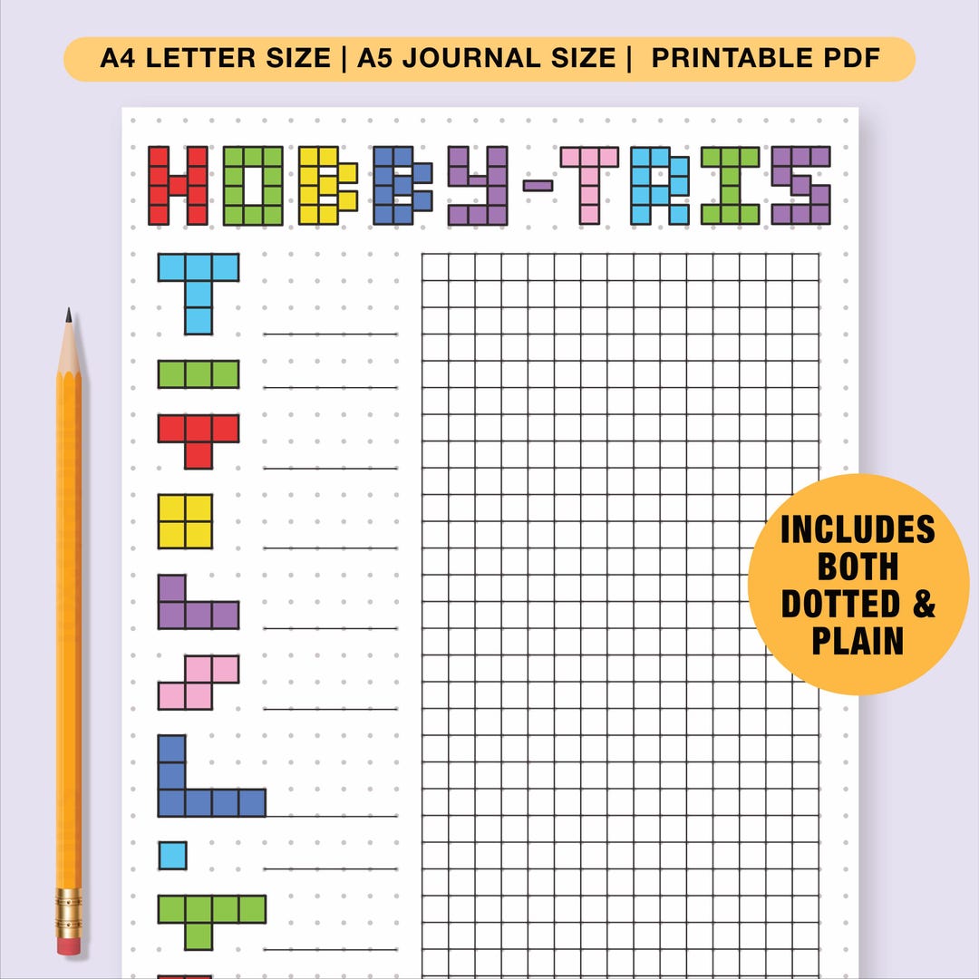 Hobby-tri Hobby Tracker Printable Journal Page Wellness Tracker Daily ...