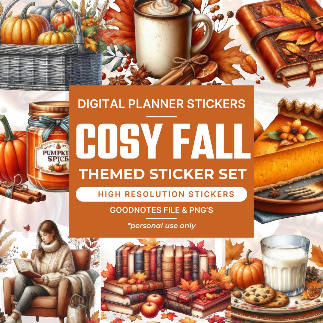 Fall Digital Stickers, Fall Stickers, Goodnotes Stickers, Onenote ...