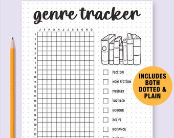 Yearly Genre Tracker Printable / Daily Reading Tracker / Book Tracker ...
