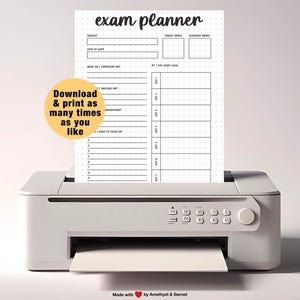 Exam Prep Planner Printable Journal Page | Exam Study Kit ...