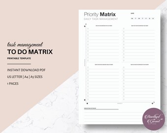 Editable Priority Matrix, to Do List, Task Matrix, Decision Matrix ...