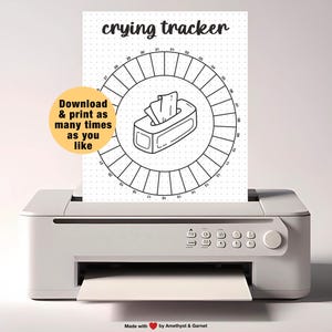 Monthly Crying Tracker Printable Journal Page, Planner Page, Crying Log ...