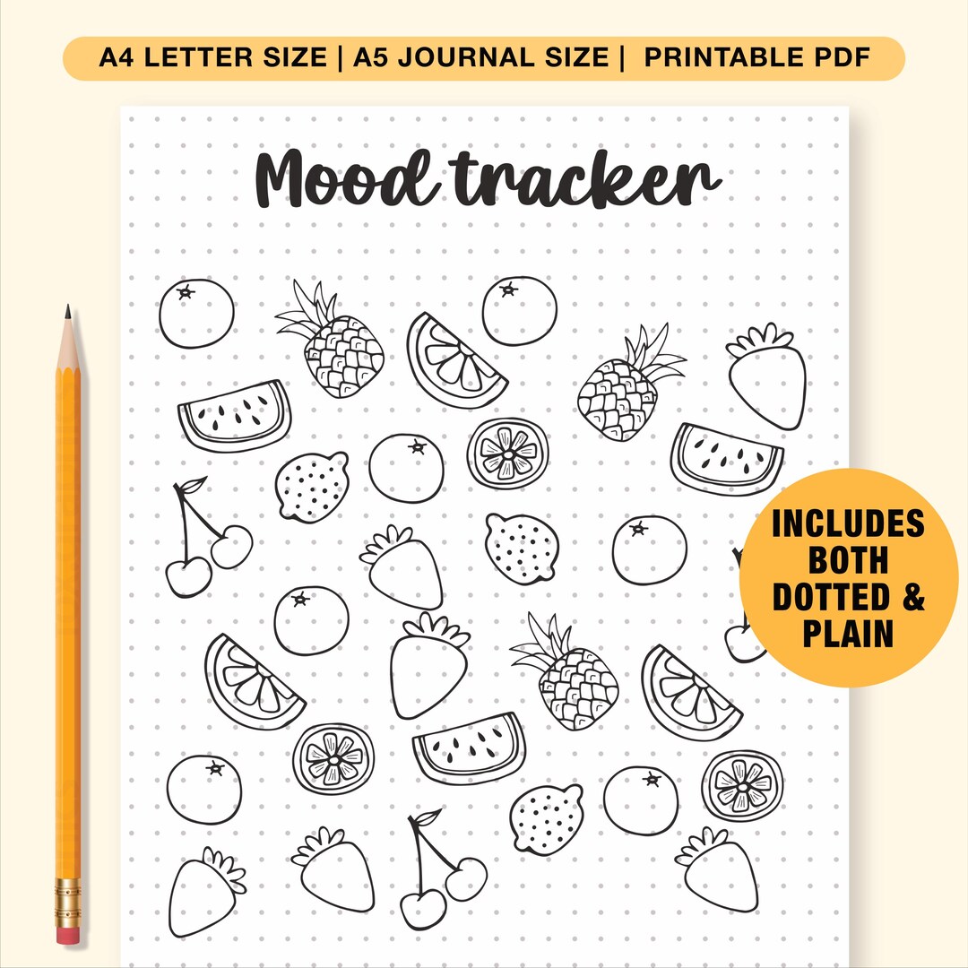 Nature Mood Tracker - PRINTABLE Journal Page - Planner Page - Feelings ...
