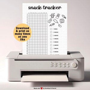 Yearly Snack Food Tracker Printable Food Log Bullet Journal Page ...