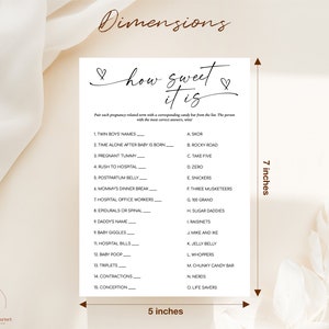 Candy Match Game, Minimal, Modern, Rustic, Baby Shower Game, Printable ...