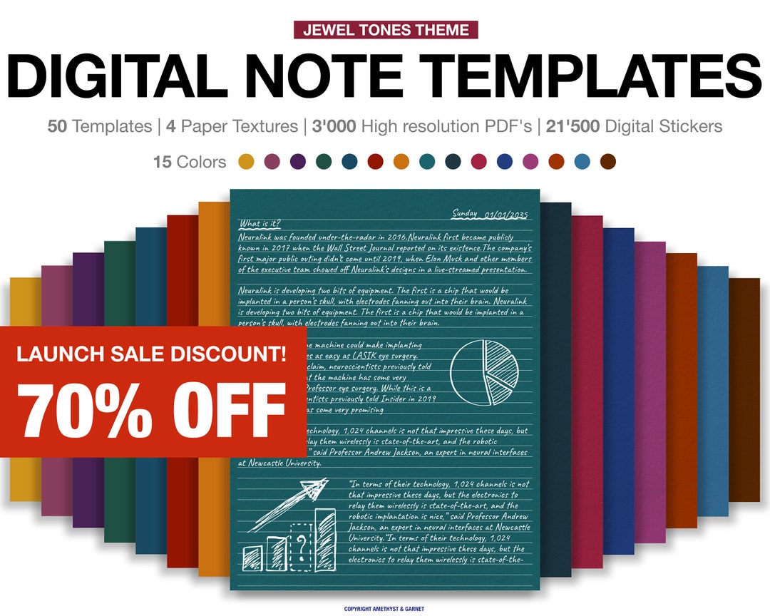 Digital Note Paper Templates Templates Notetaking, Digital Notebook ...