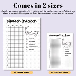 Shower Tracker Journal A Year in Dots, Shower Habit Tracker, A5 Journal ...