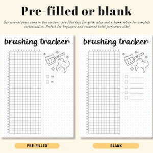 Yearly Teeth Brushing Tracker, Journal Page Printable, Printable ...