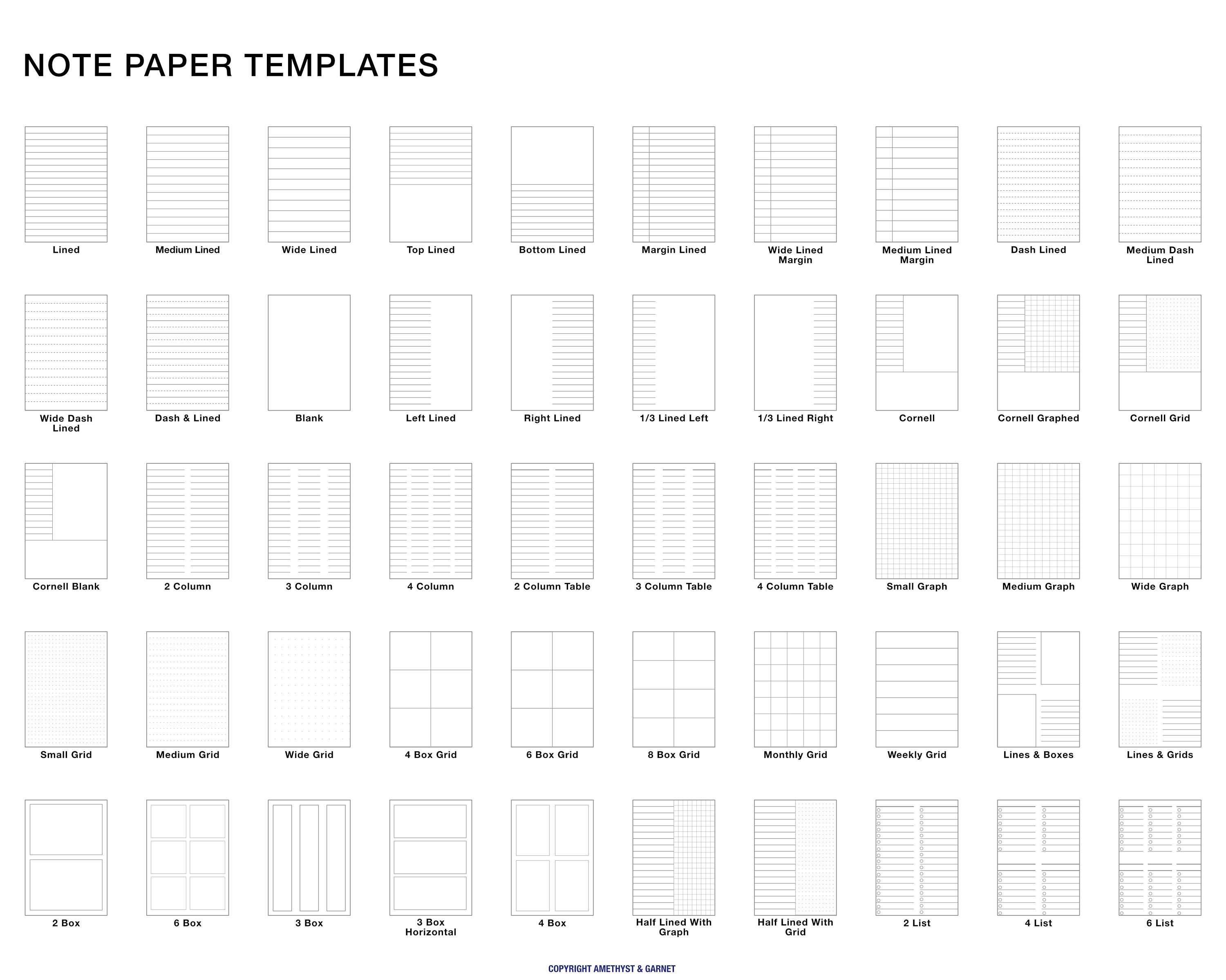Digital Note Paper Templates Templates Notetaking Digital - Etsy