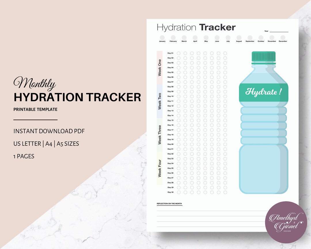 Hydration Trackers Water Trackers Hydration Planner Water Journal Water ...