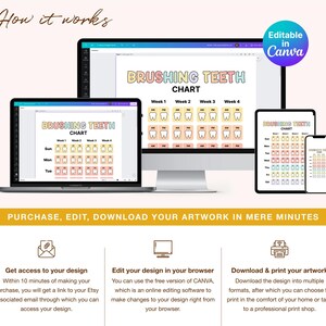 Printable I Brushed My Teeth Chart, Kids Teeth Brush Tracker, Teeth ...