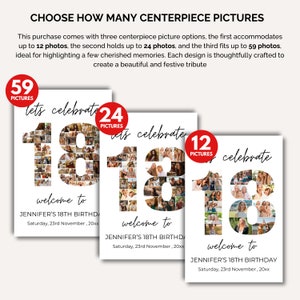 18th Birthday Photo Collage Poster Bundle Template 18 Eighteen ...