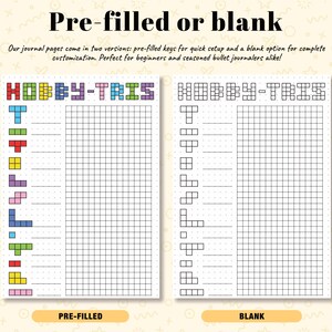 Hobby-tris Hobby Tracker Printable Journal Page Wellness Tracker Daily ...