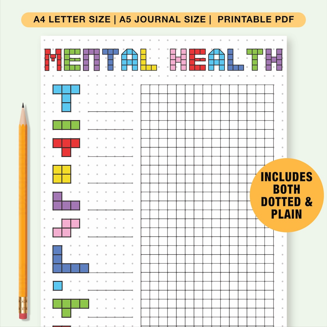 Mental Health Tracker Printable Bullet Journal Page, Health Journal ...