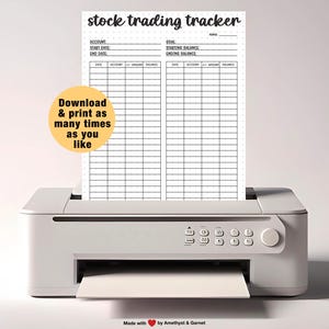 Stock Trading Tracker Printable, Investment Planner, Investments ...