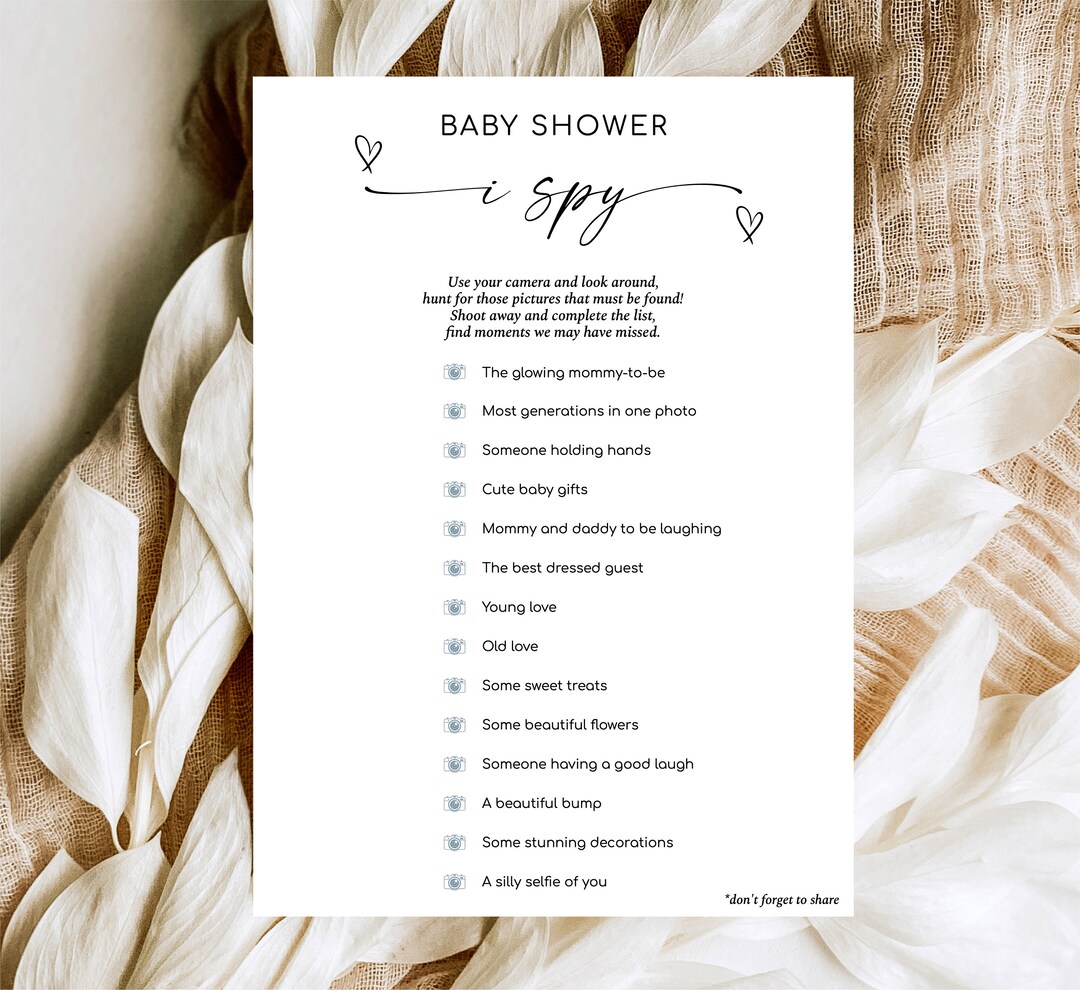Baby Shower I Spy, Baby Shower Game, Gender Neutral Shower, Editable ...