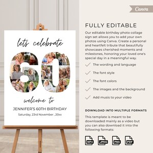 60th Birthday Photo Collage Poster Bundle Template 60 Sixty ...