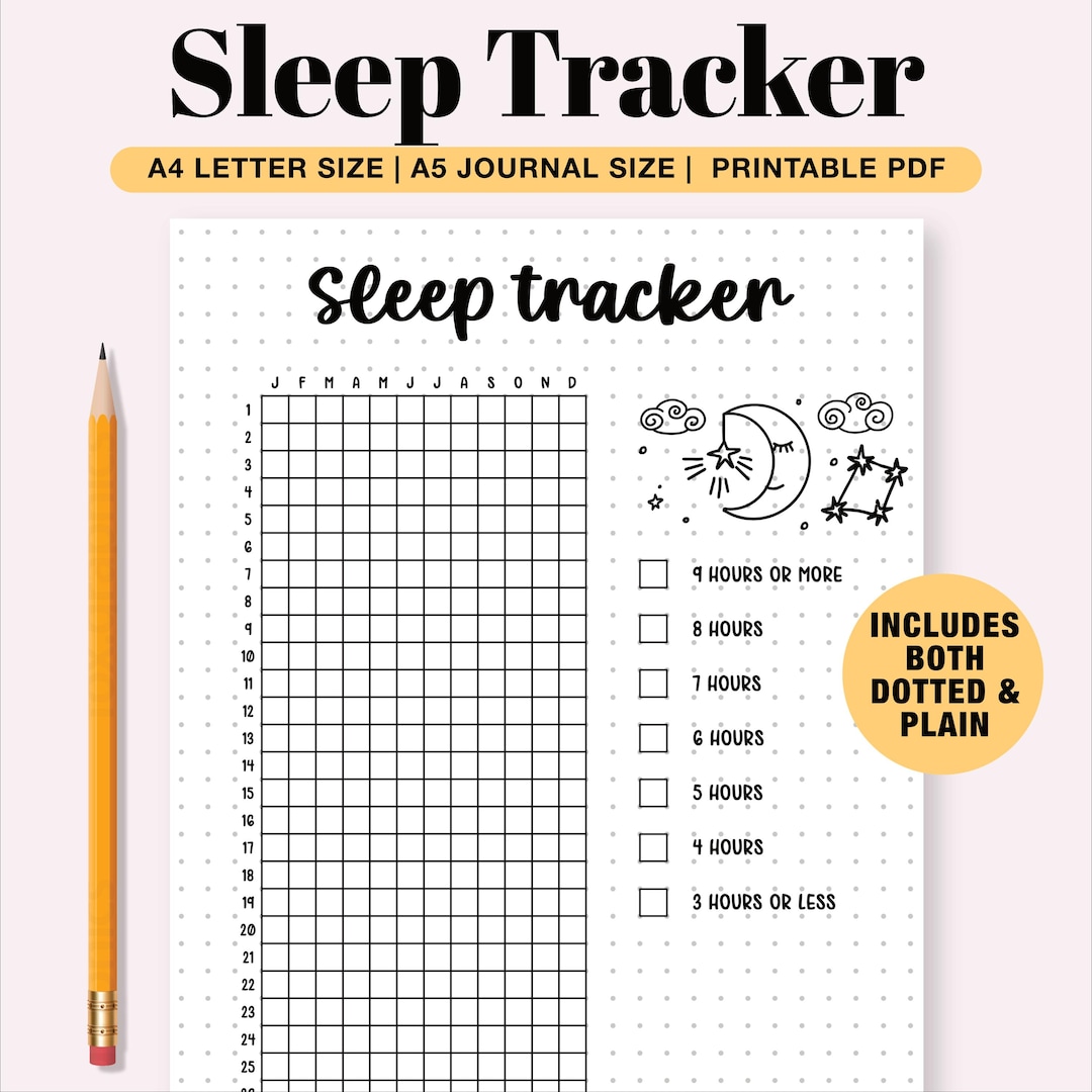 Yearly PRINTABLE Sleep Tracker Yearly Sleep Log Journal Page Planner ...