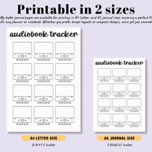 Audiobook Tracker Printable,reading Log Printable Bujo,book Reading ...