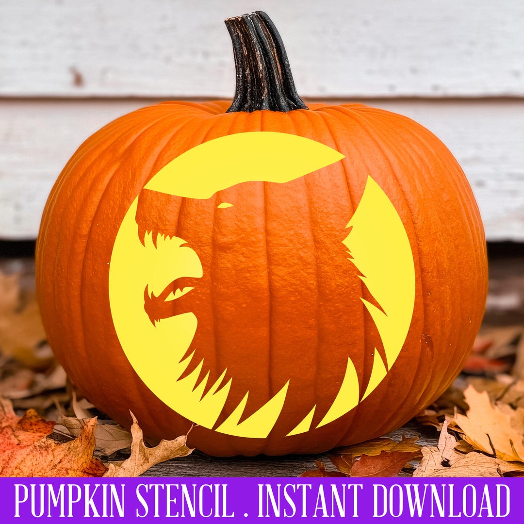 Werewolf Pumpkin Stencil, Werewolf Printable Pumpkin Stencil, Jack O ...