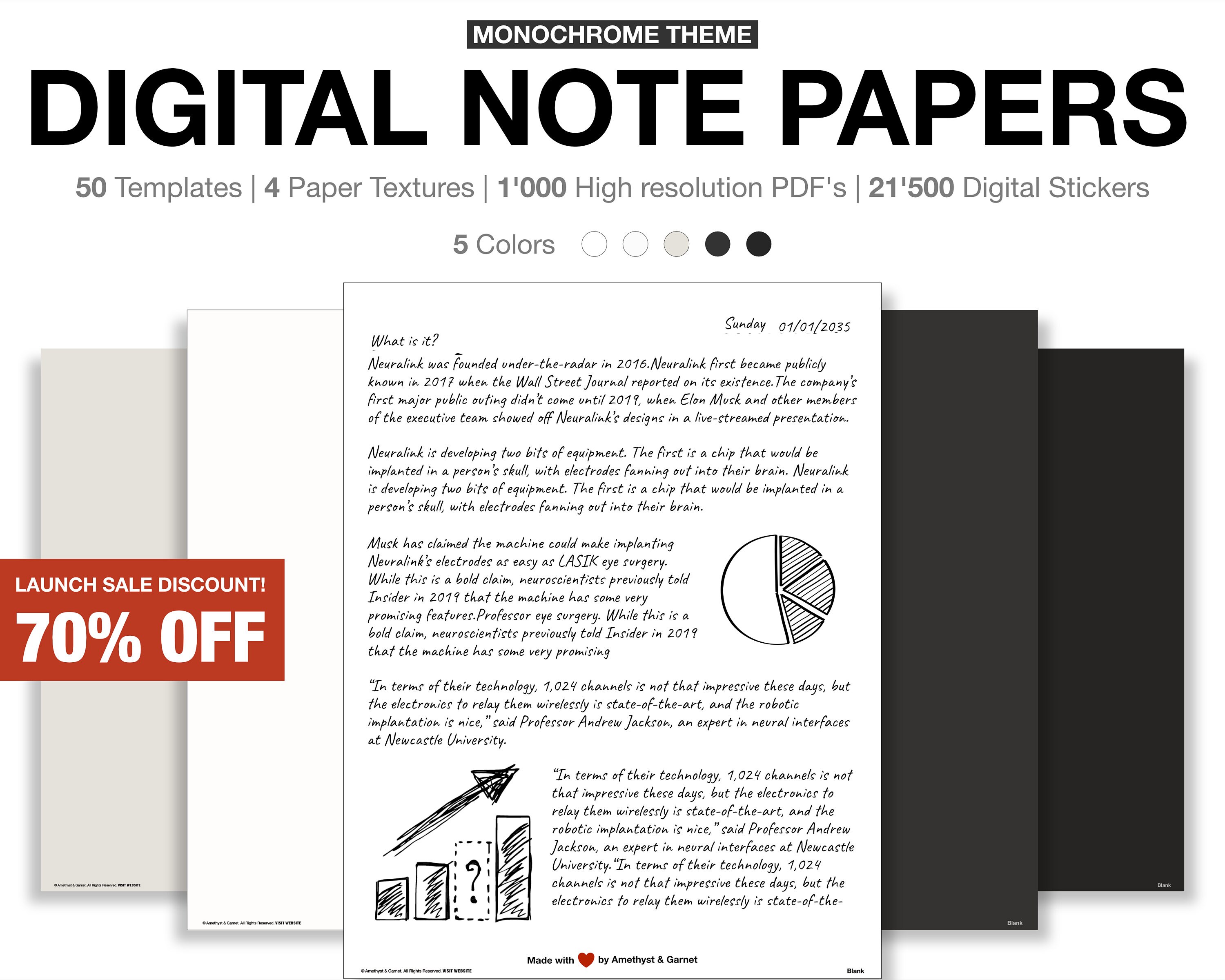 Digital Note Paper Templates Templates Notetaking Digital - Etsy