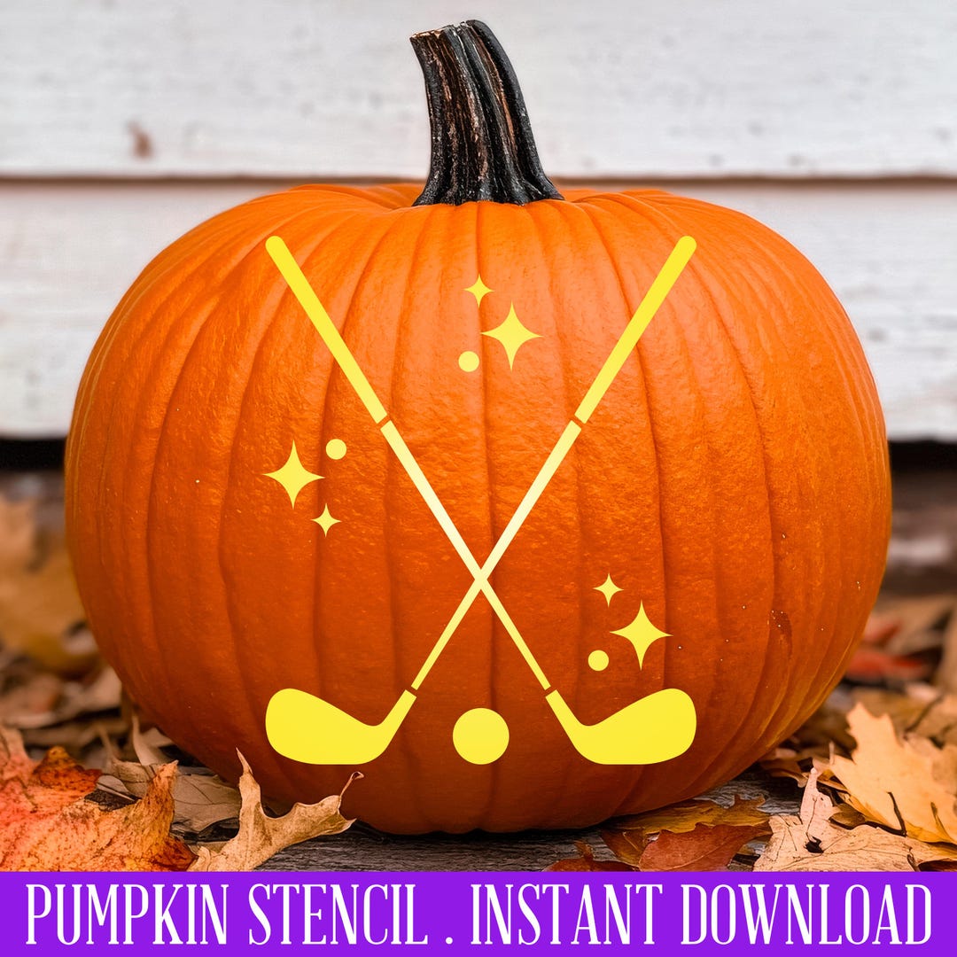 Golf Pumpkin Stencil, Golfer Pumpkin Stencil, Golfing Stencil, Golf ...