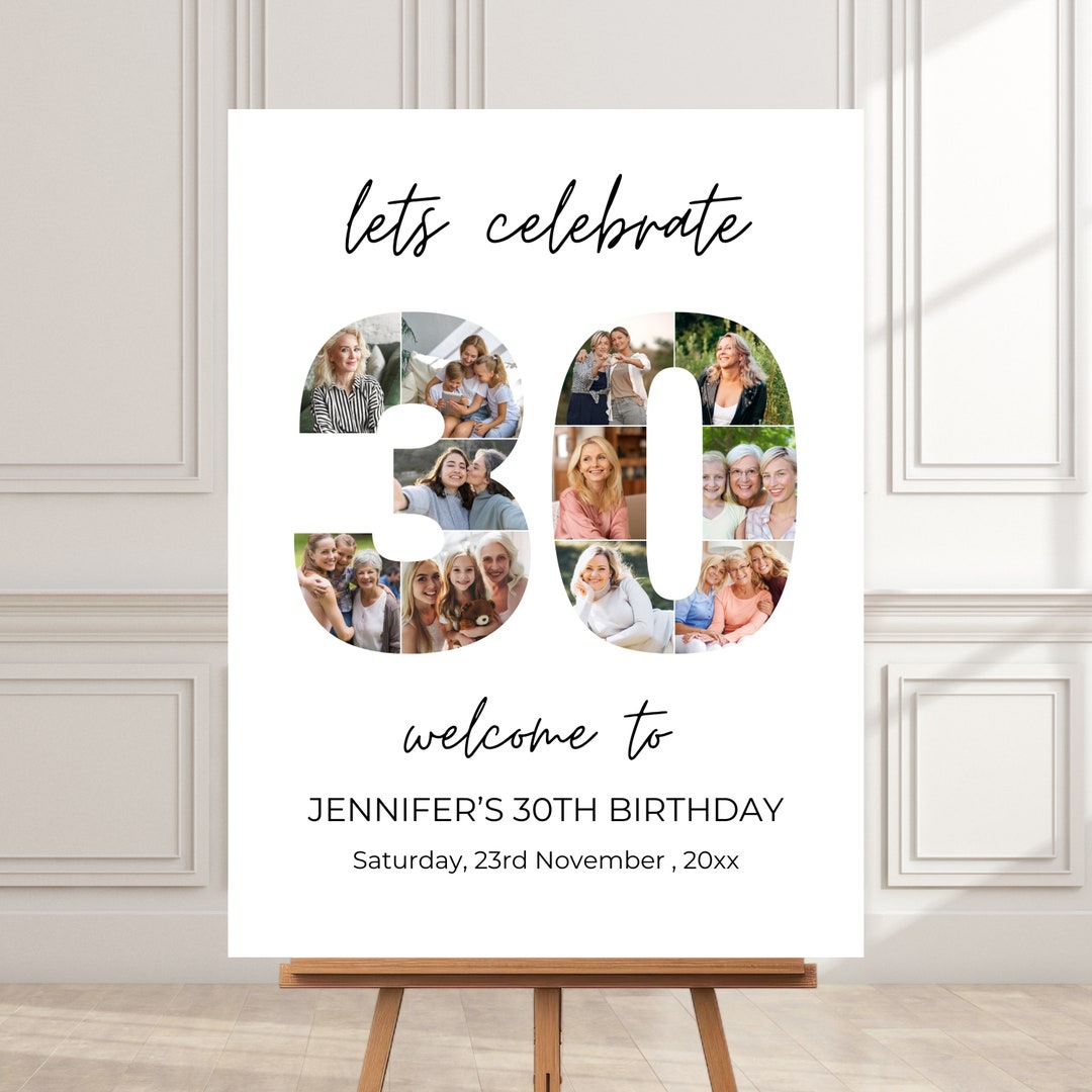 30th Birthday Photo Collage Poster Bundle Template 30 Thirty ...