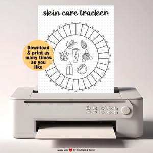 Monthly Skin Care Tracker Printable Journal Page Self Care Tracker ...