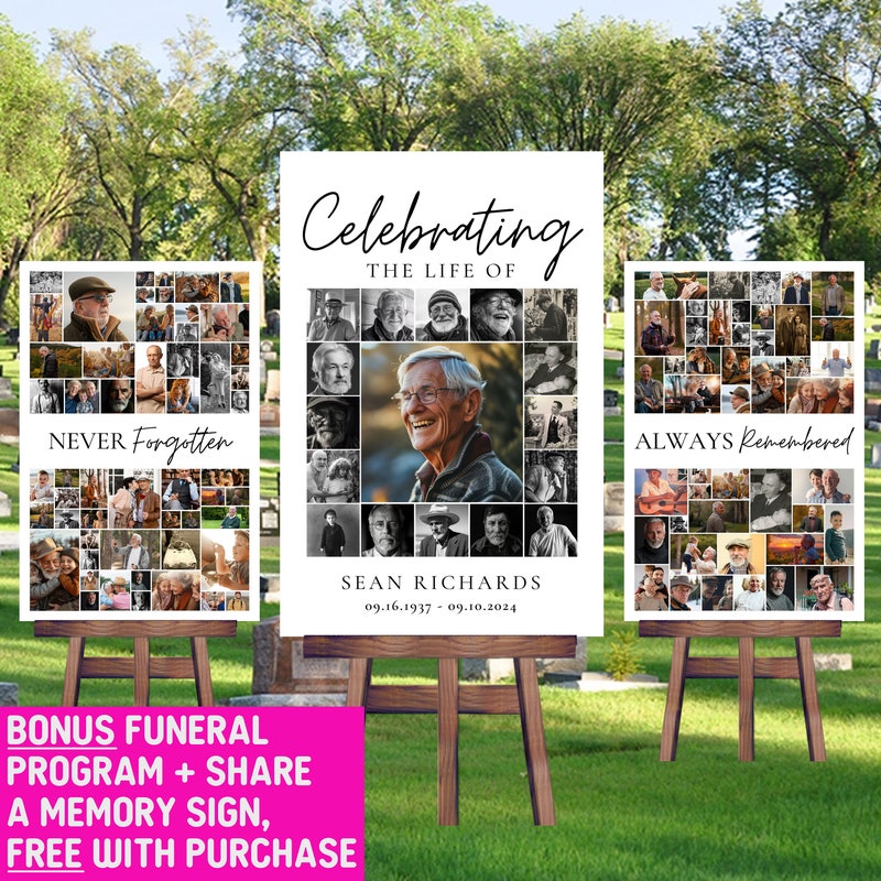 Funeral Collage Template - Etsy