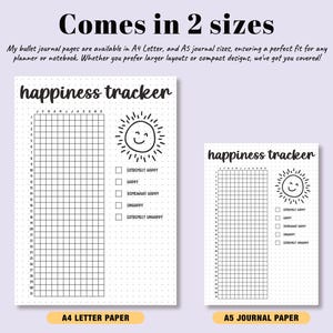 Yearly Happy Tracker Happy Planner, Printable Journal Page, Yearly ...