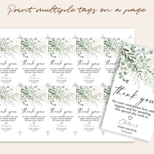 Editable Eucalyptus Greenery Baby Shower Favors, Eucalyptus Shower ...