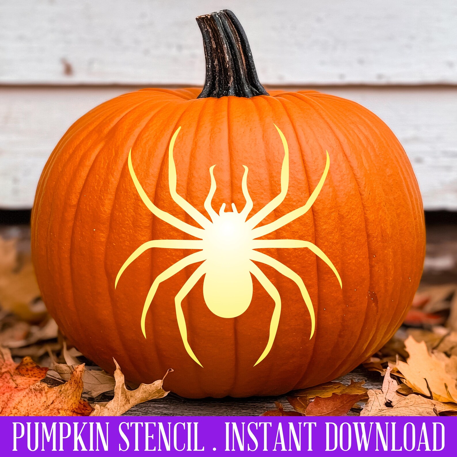 Spider Pumpkin Stencil, Halloween Pumpkin PRINTABLE Stencil, Spider ...
