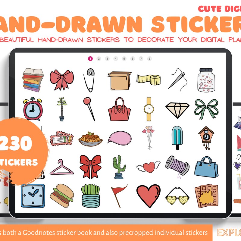 Hand Drawn Stickers - Etsy
