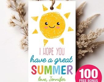 Editable Last Day of School Tag Cool Summer End of Year Teacher Gift ...