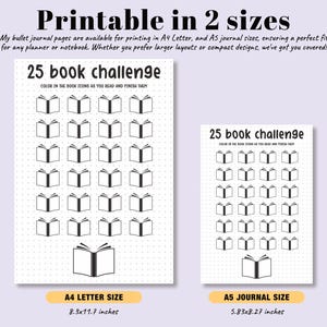 25 Book Challenge Printable / Reading Challenge Tracker / Book Tracker ...