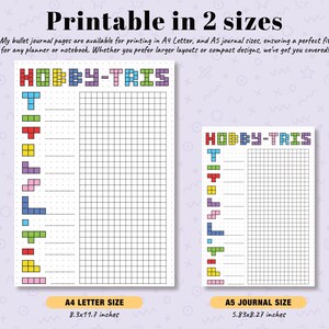 Hobby-tris Hobby Tracker Printable Journal Page Wellness Tracker Daily ...