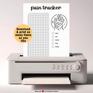 Yearly Pain Tracker Printable Template, Track Daily Pain Severity ...