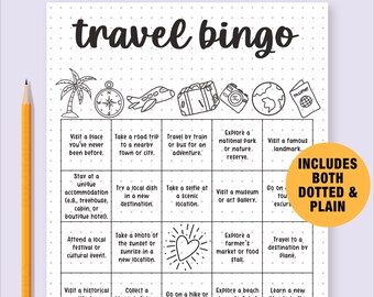 Travel Bingo - 30 Travel Bingo Cards - Travel Party Game - Travel ...