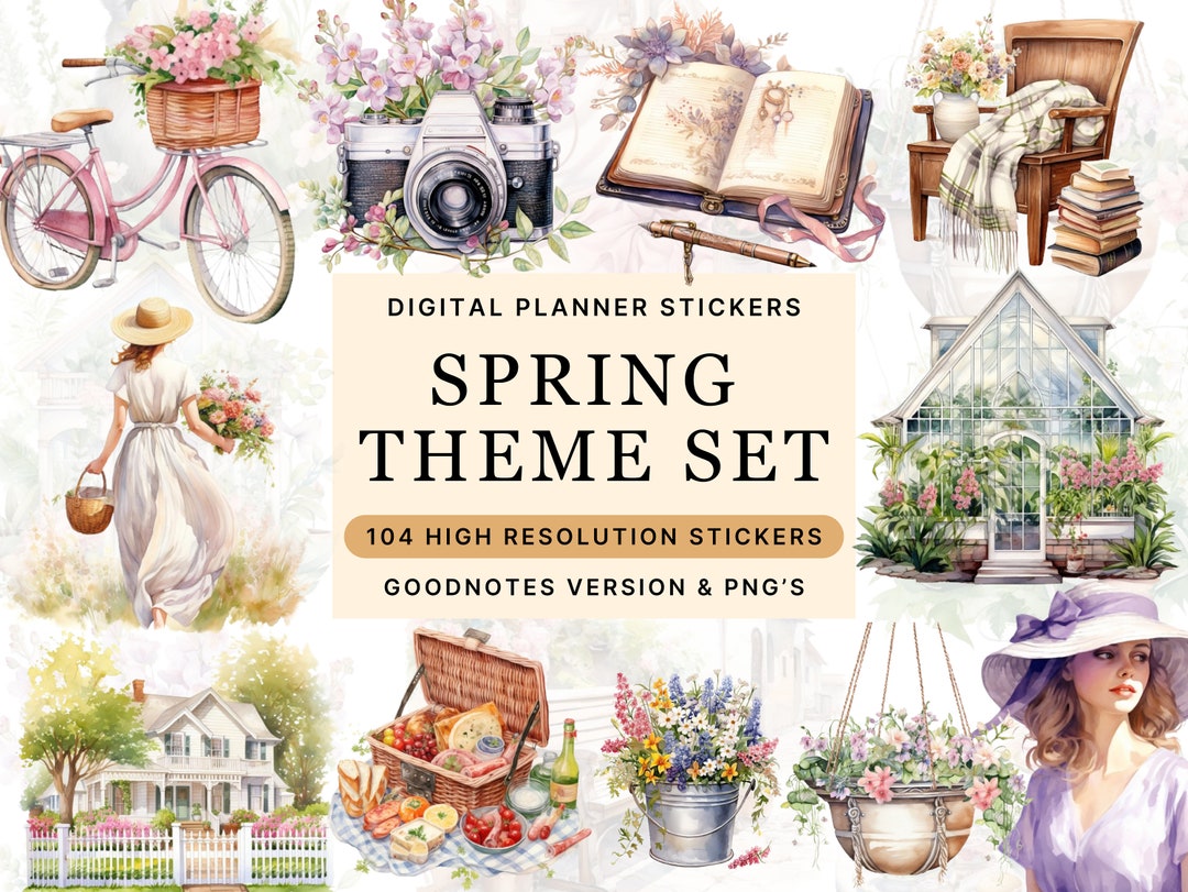 Spring Digital Stickers Stickers, Digital Planning, Cute Stickers for ...