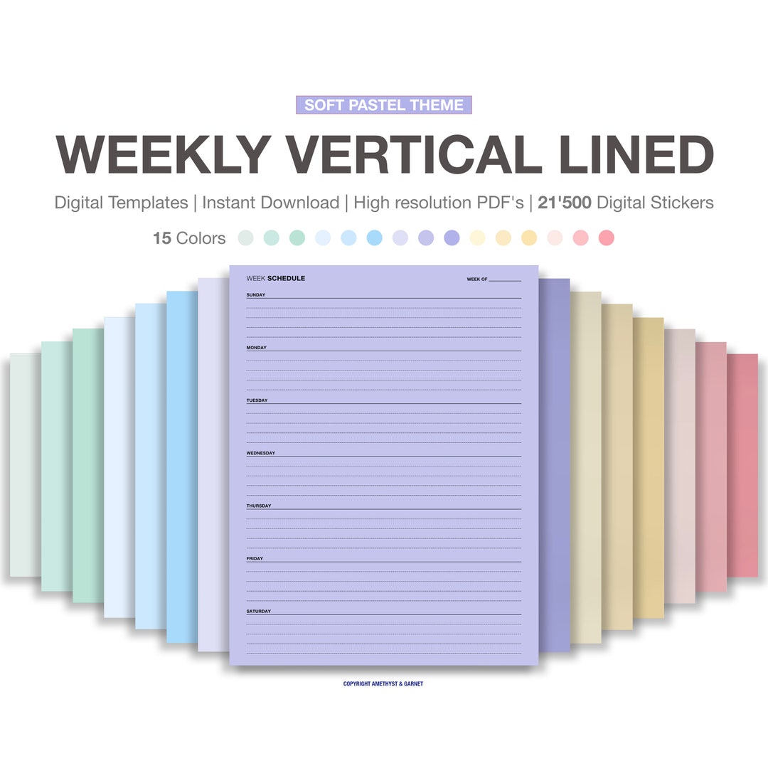 Pastel Vertical Lined DTN015 Digital Note Paper Templates Notetaking ...