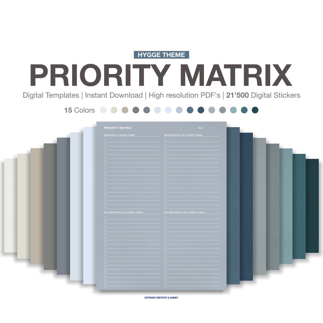 Hygge Priority Matrix Digital Note Paper Templates Templates Notetaking ...