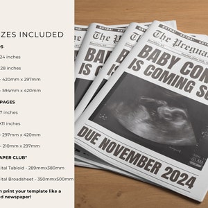Newspaper Pregnancy Announcement Canva, Large Newspaper Baby ...