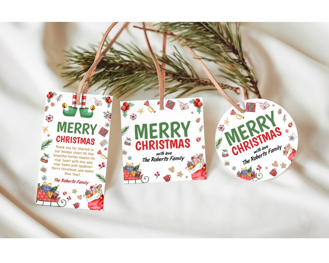 Merry Christmas Gift Tag Printable, Printable Christmas Gift Tag ...