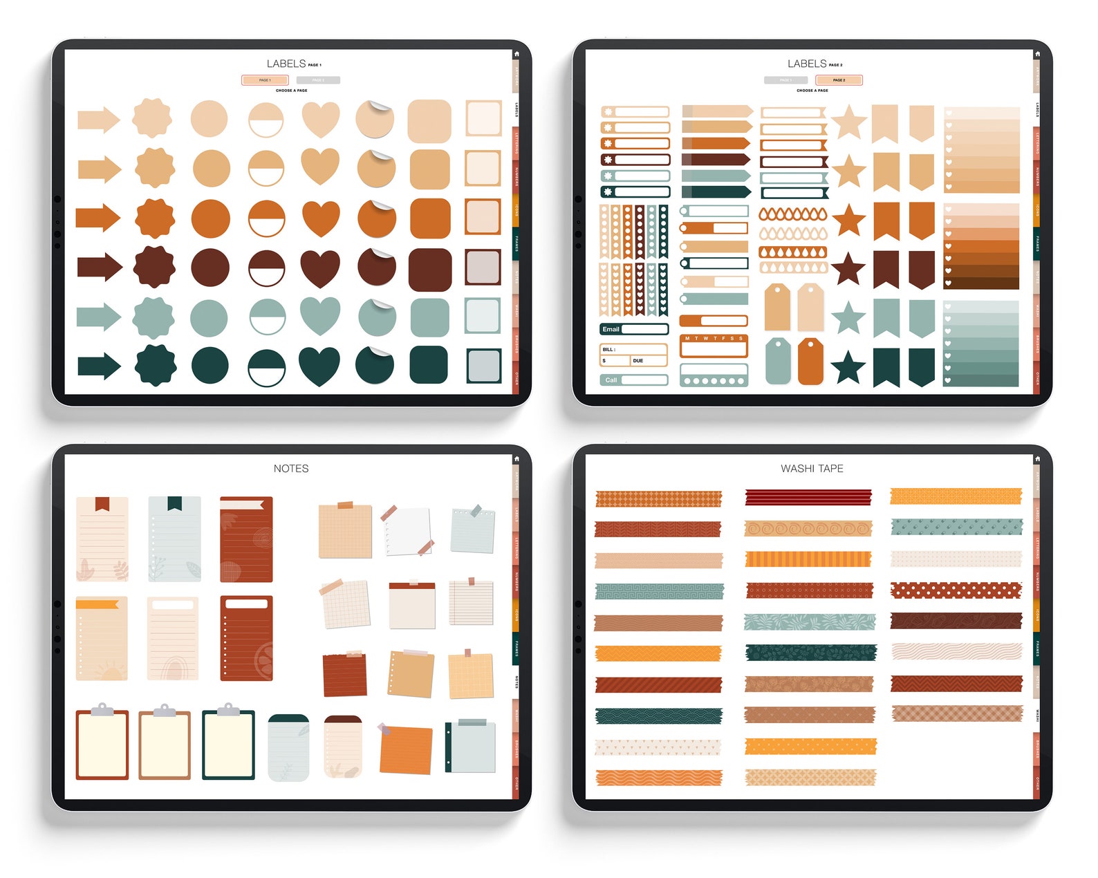 Digital Stickers Boho Stickers Ipad Planner Digital | Etsy